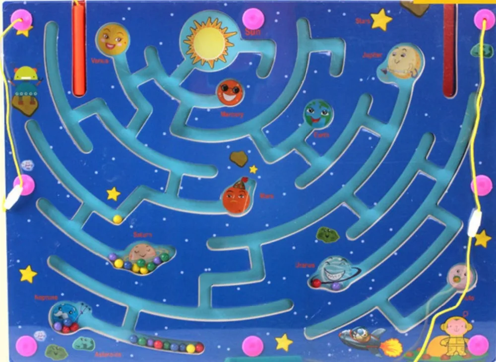 29*29 cm magnetic puzzle large maze nine planets of the solar system ...