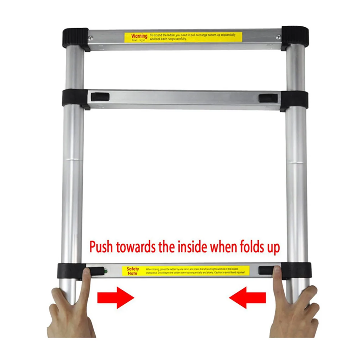 2.6m 9 Steps Foldable Aluminium Alloy Ladder Telescopic Extension ...