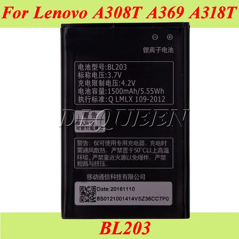 10 unids/lote 1500mAh BL203 batería para Lenovo A308T A369 A318T A385E A66 A278T A365E batería ...