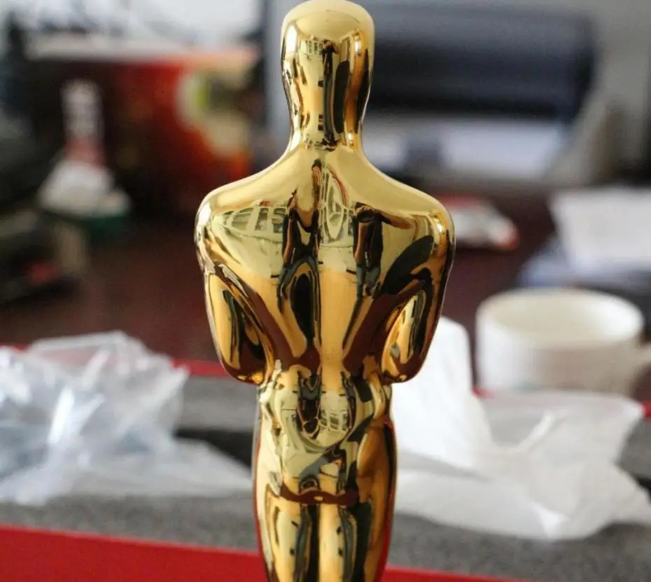 Bronze Oscar Trophy Statue Award Gold-plated 1:1 Oscars Statuette 100% ...