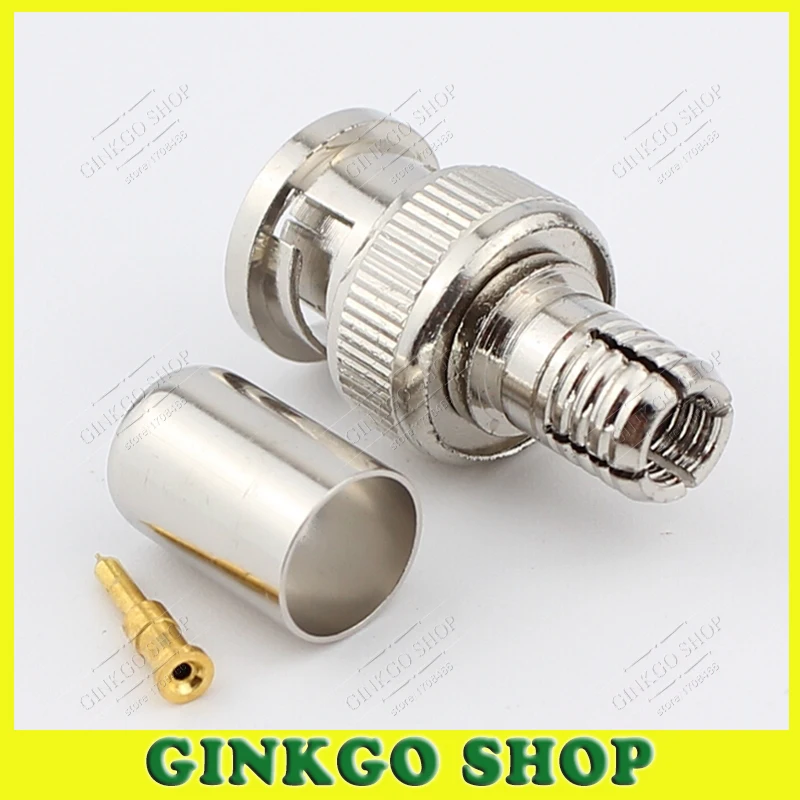 10pcs/lot Copper BNC 75 5 Video Connector Q9 Crimping Connectors Adapters Press Type|connector ...