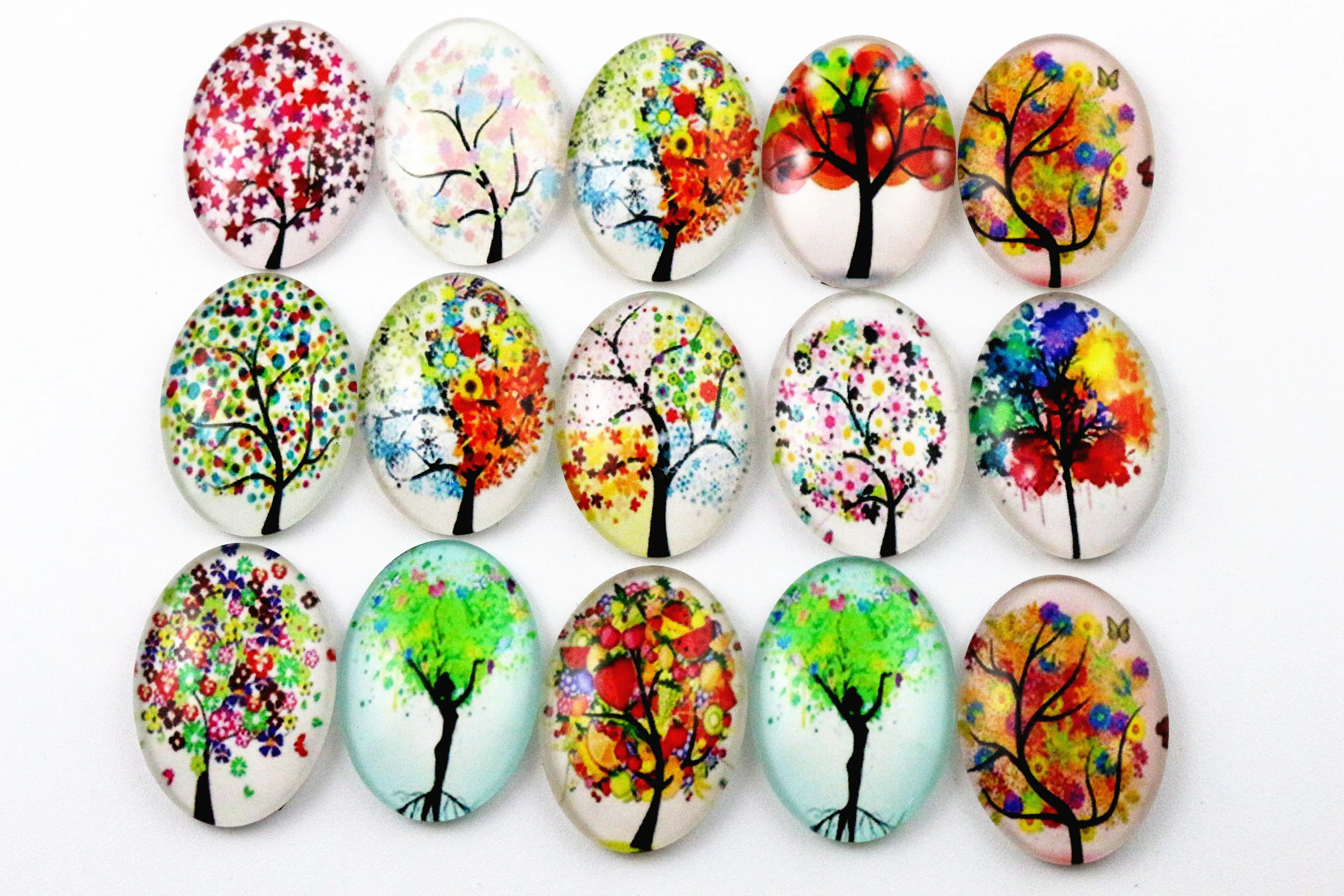 Aliexpress.com : Buy 10pcs 18x25mm Mixed Handmade Photo Glass Cabochons ...