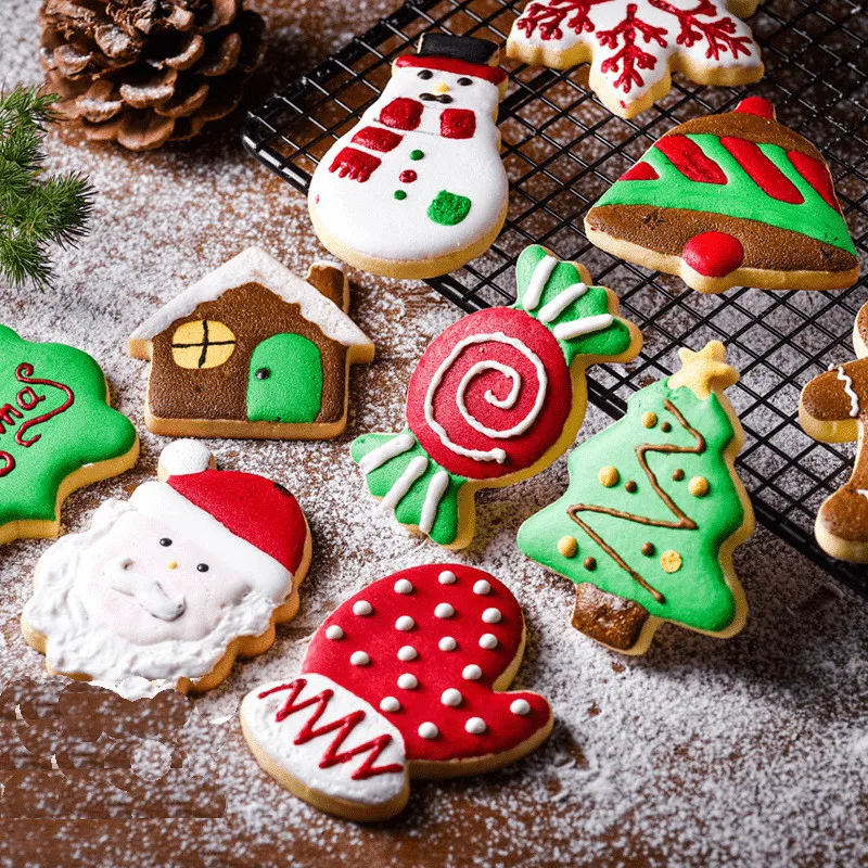 11pcs 1set Stainless Steel Cookie Cutter Christmas Tree Star Cookie 11pcs-1set-stainless-steel-cookie-cutter-christmas-tree-star-cookie