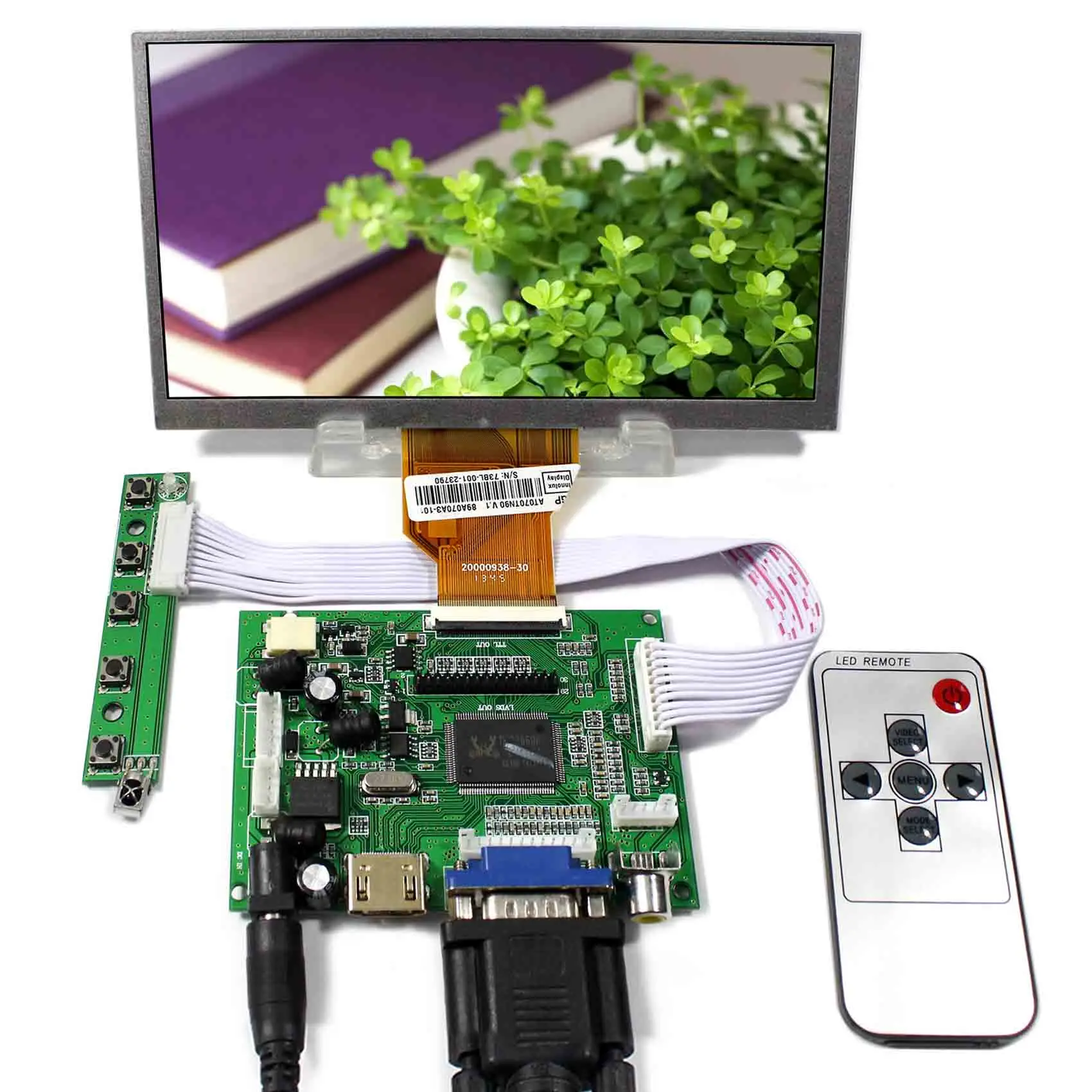 HDMI VGA 2AV LCD Controller Board+7inch AT070TN90 800x480 LCD Screen-in ...