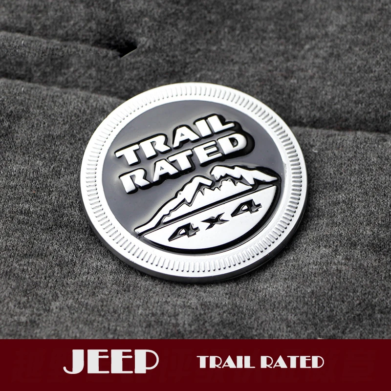 3D Car Sticker Trail Rated 4X4 3D Emblem Badge For Jeep Wrangler ...