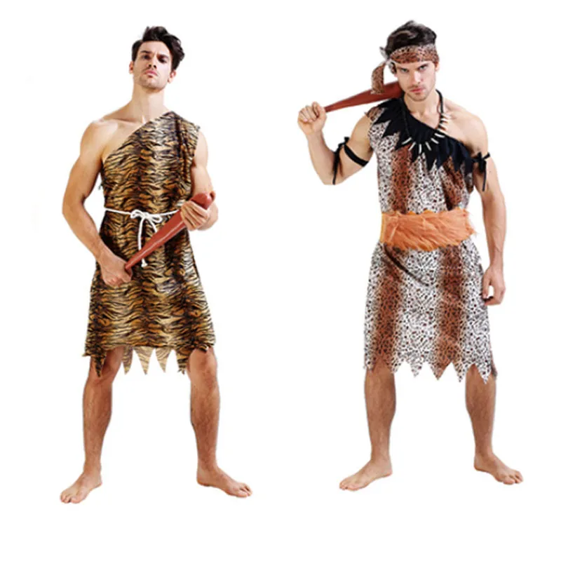 Adult Men Women Wild Cavemen Costume Stone Age Party Drama Cosplay ...