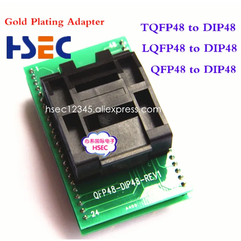 High Quality Tqfp48 Lqfp48 Qfp48 To Dip48 Socket 05mm Pitch Programming Adapter Mcu Test Ic 