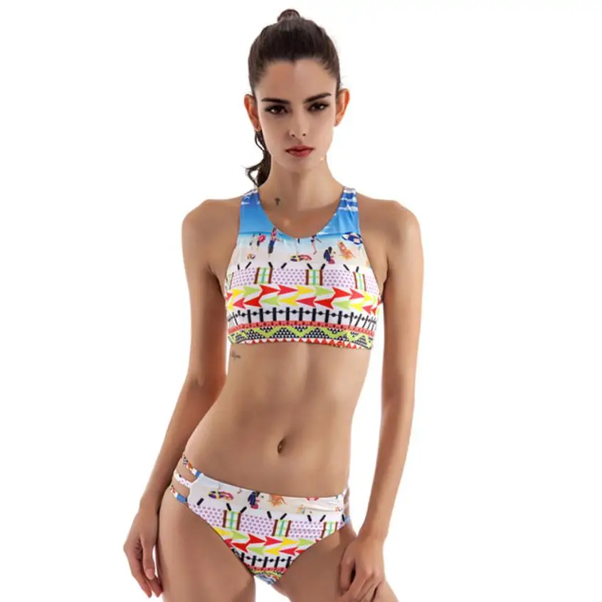 Dropshipping Bikinis Women Summer Girl Crop Top Beach Swimwear Push Up