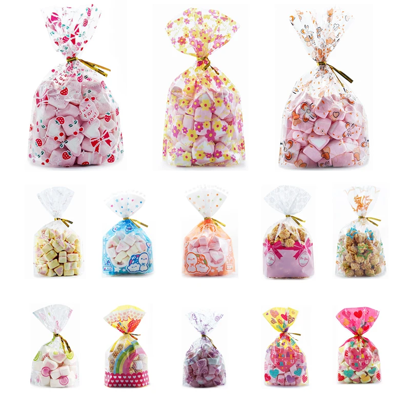 50pcs Plastic Bag For Gift 13X19cm Candies And Sweets Packaging Bags ...