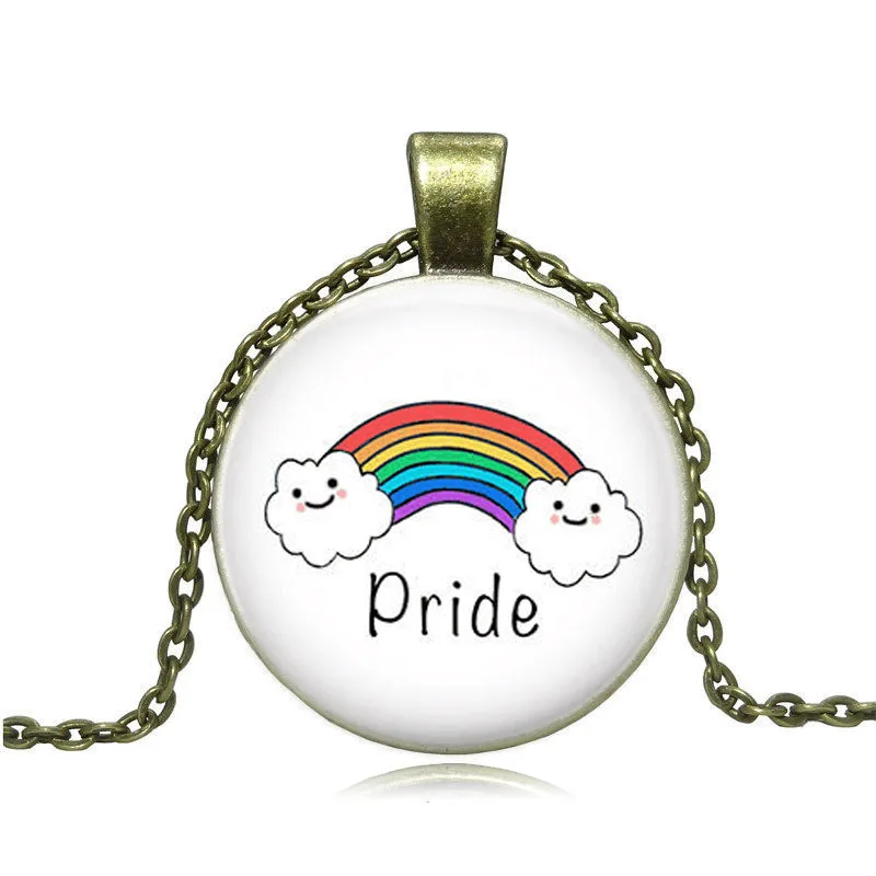Happy Pride Rainbow Pendant Necklace (Silver Or Bronze) - Queerks™