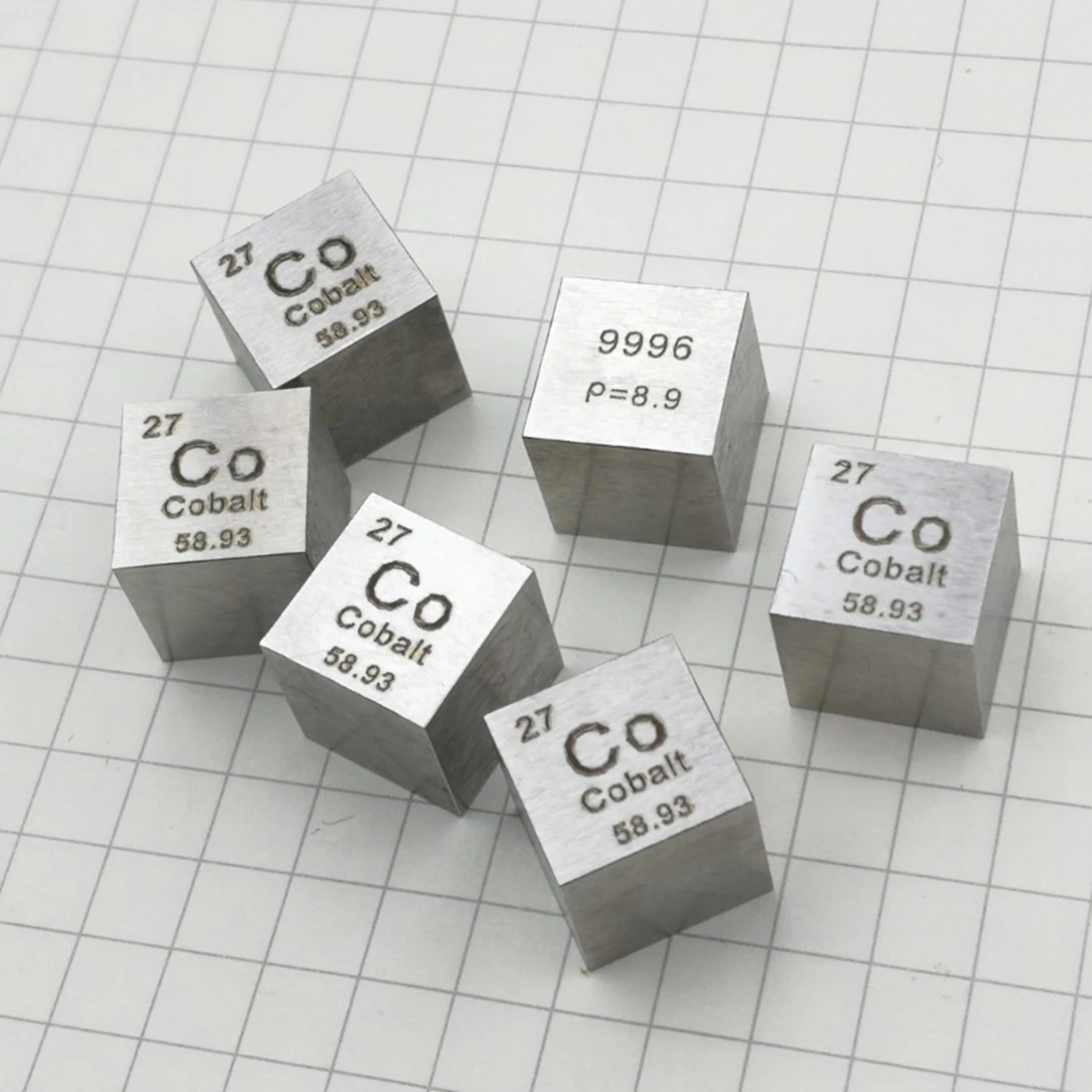 High Pure 10 X 10 X 10mm Wiredrawing Cobalt Cube Periodic Table Of ...