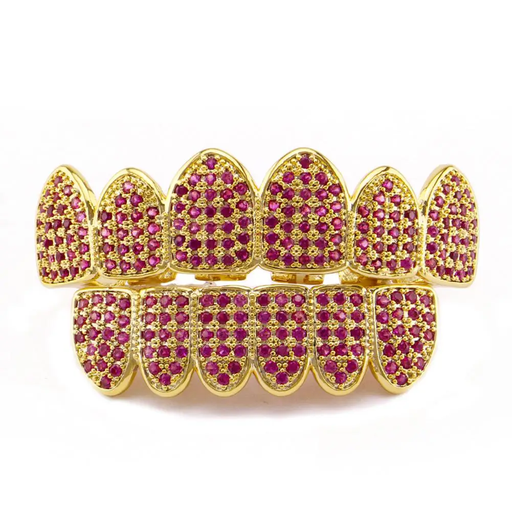 Sangdo Fashion Teeth Grillz Set with Rhinestone Teeth Socket Shiny ...