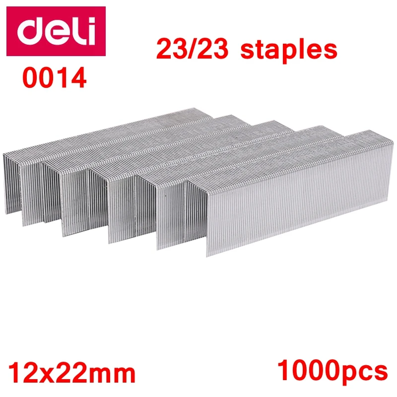 1000PCS/LOT Deli 0014 heavy stapler staples 23/23 staples 13x22 mm ...