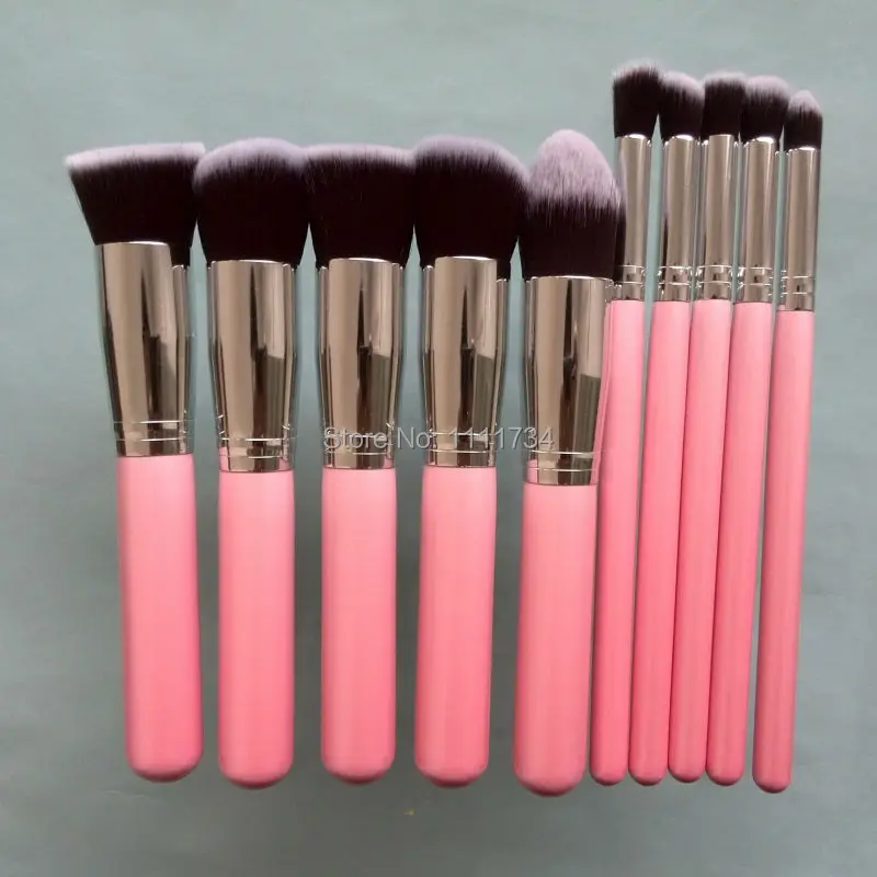 10 pcs pincel rosa profissional de alta qualidade, blush líquido pincel ...