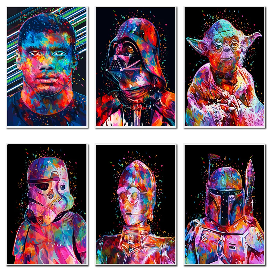 5d Diy Diamond Painting Cross Stitch Painted Star Wars Role Diamond ...