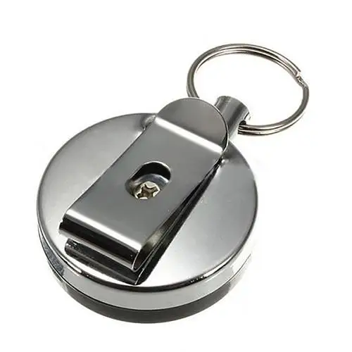 Llavero-retr-ctil-de-acero-inoxidable-llavero-elegante-con-Clip-para ...