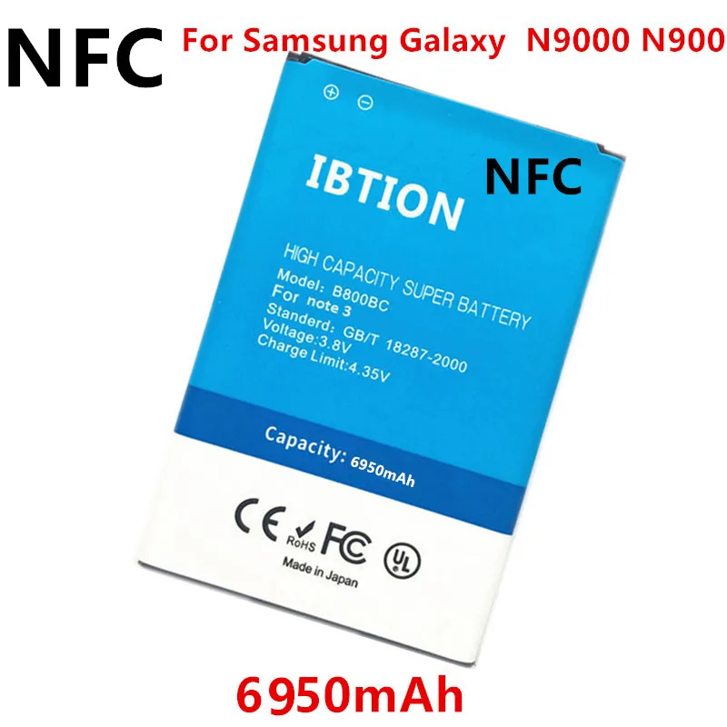 6950mAh B800BE for Samsung 3 NFC N9000 Note 3 Phone B800BC Battery ...