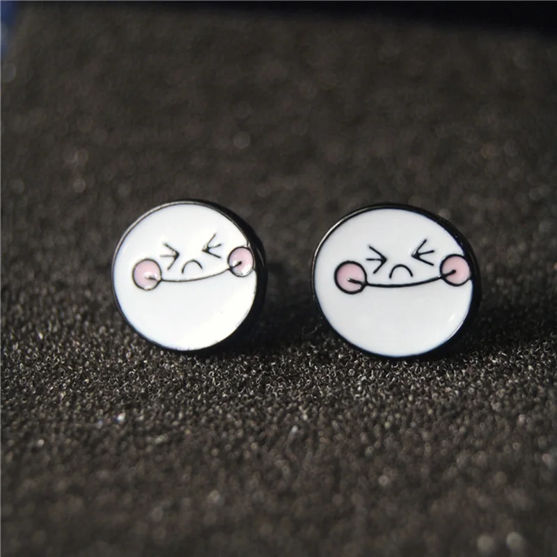 YeSmile Cute Cartoon Funny Face Stud Kids Earrings Epoxy Resin Emoji ...