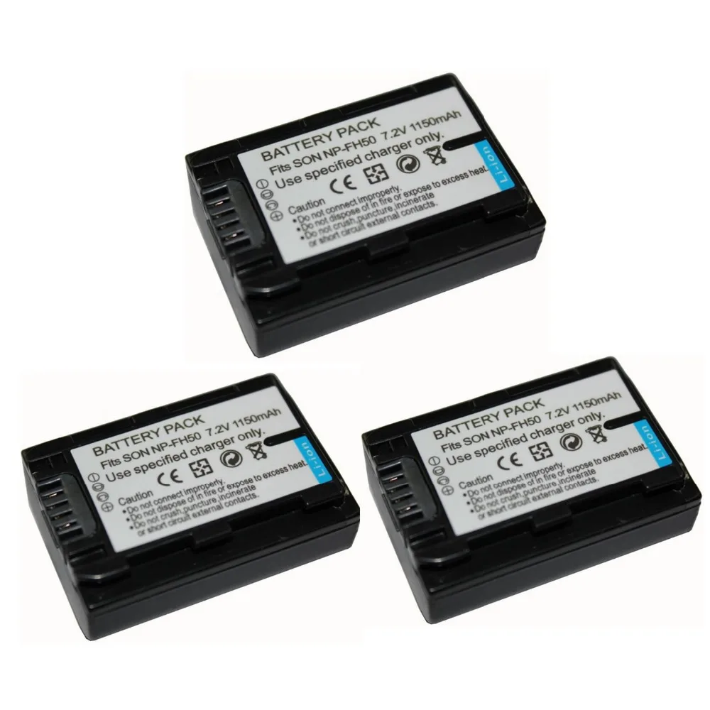 3 pcs NP FH50 NP FH50 Digital Battery For Sony A230 A330 A290 A380 A390 ...