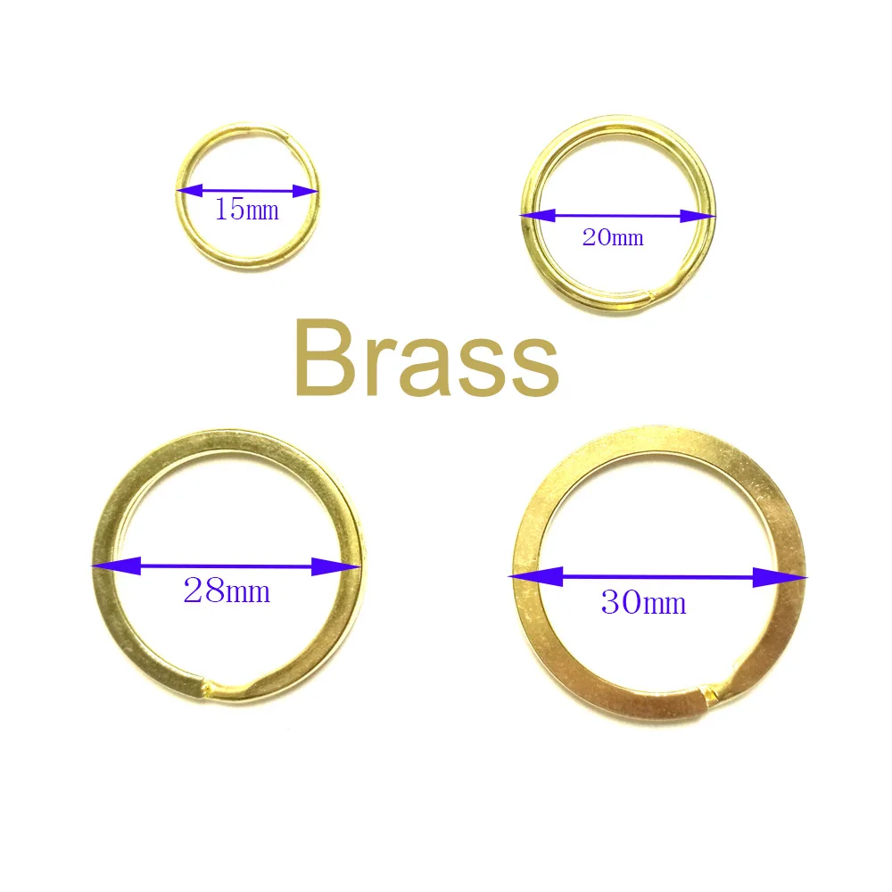 10pcs Brass Split Rings Keyring Keychain Hook Loop Hoop Key Holder ...