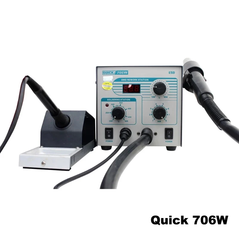 Original Quick 706W SMD Soldering Station Hot Air Gun Lead free 2 in 1 ...