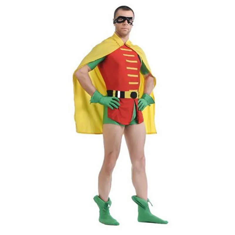 Cosplay Costumes Adult Robin Batman Costume Man Spandex Zentai Bodysuit ...