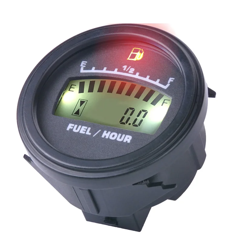 LCD Fuel Gauge DC Powered Hour Meter For Motorcycle Jet Ski Marine Pit ...
