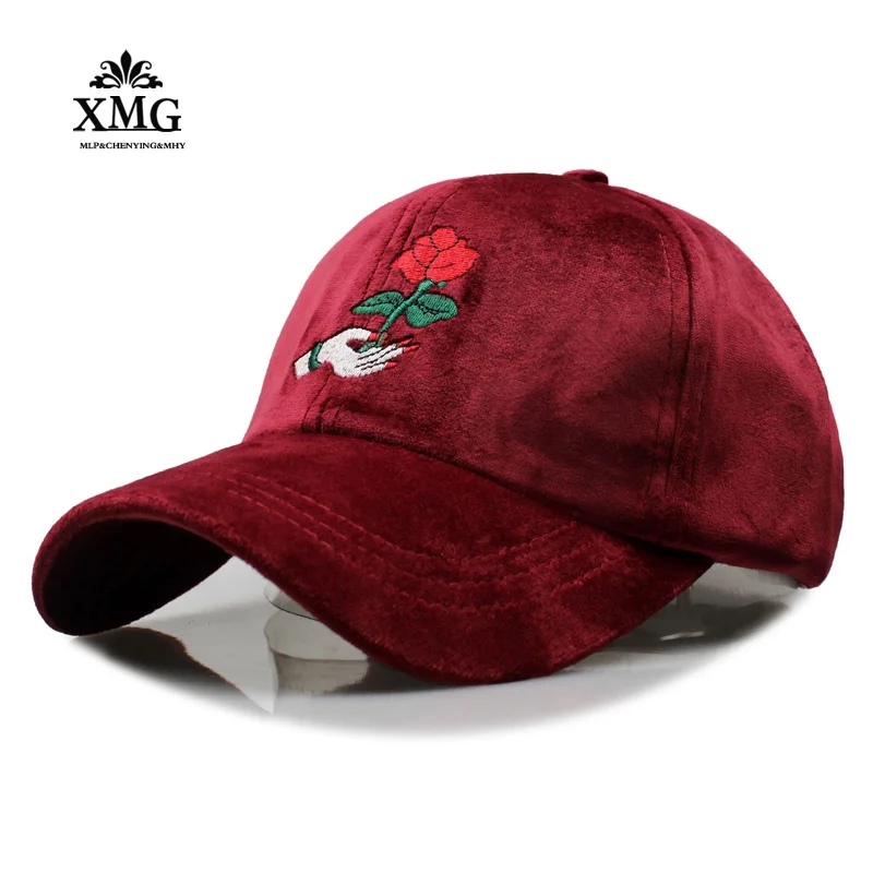 Baseball Caps Women Snapback Cap Flower Embroidery Curved Spring ...
