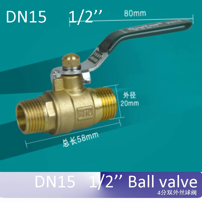 Dn15 Double Male Handle Brass Ball Valve For Water Oil Steam - Valves ...