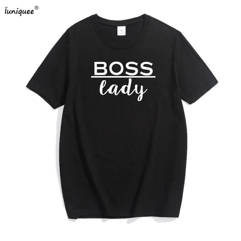 2017 Women Fashion Tshirts Boss Lady Letters Print Women Tshirt Cotton