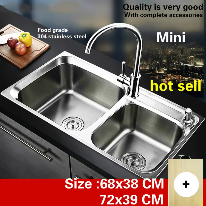 Free Shipping Standard Mini Kitchen Double Groove Sink Wash The Dishes ...