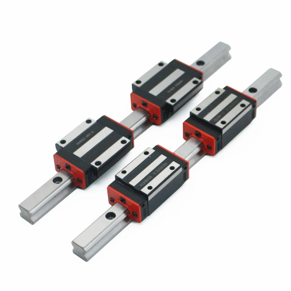 2pc Square Linear Guide Rail + 4pc Slide Block Carriages HGH20CA ...