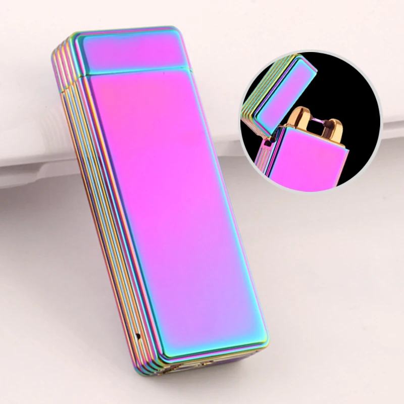 901 Creative Zinc Alloy Long Slim Single arc USB Rechargeable Lighter ...