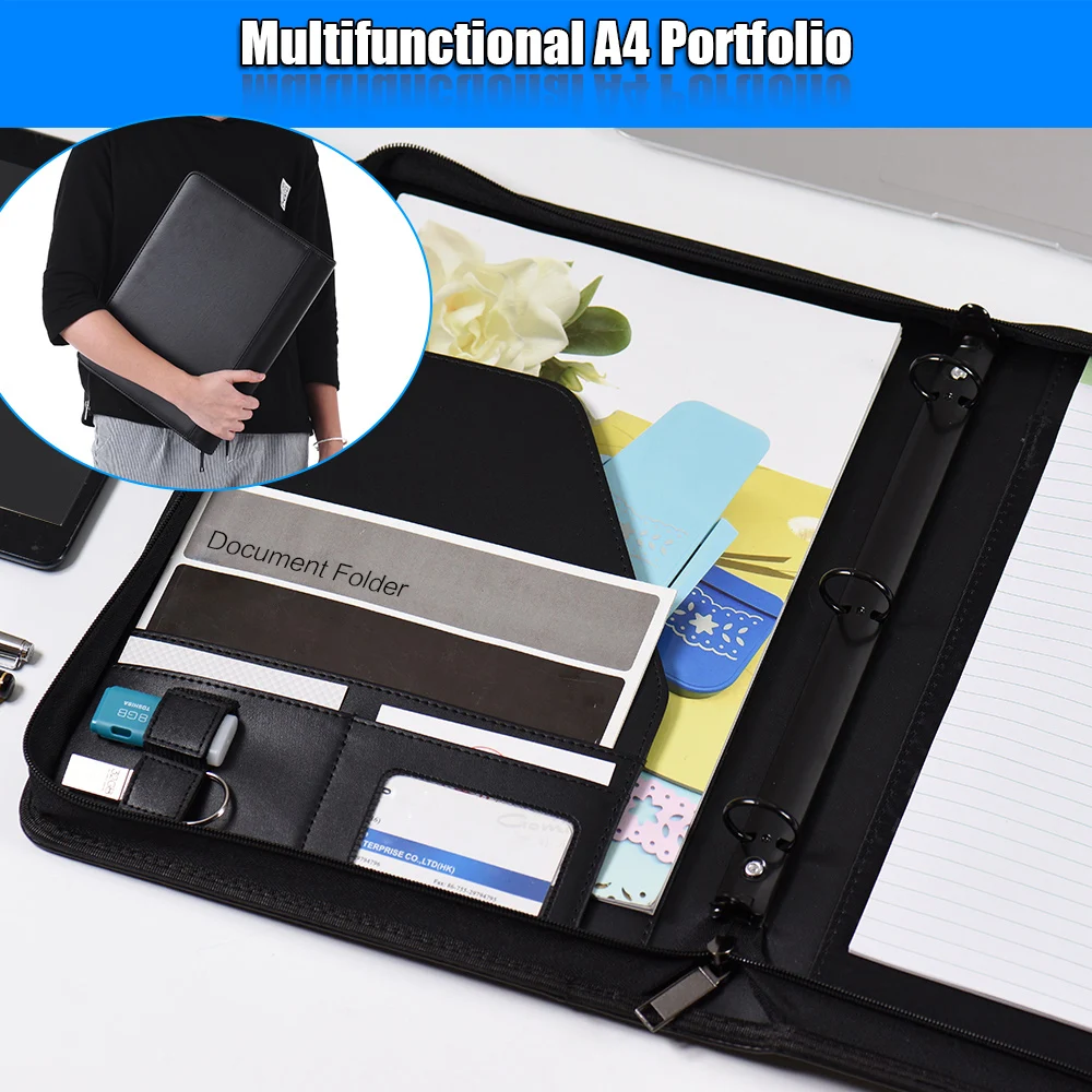 A4-PU-Leather-Document-Folder-Office-Supplies-Business-Portfolio ...