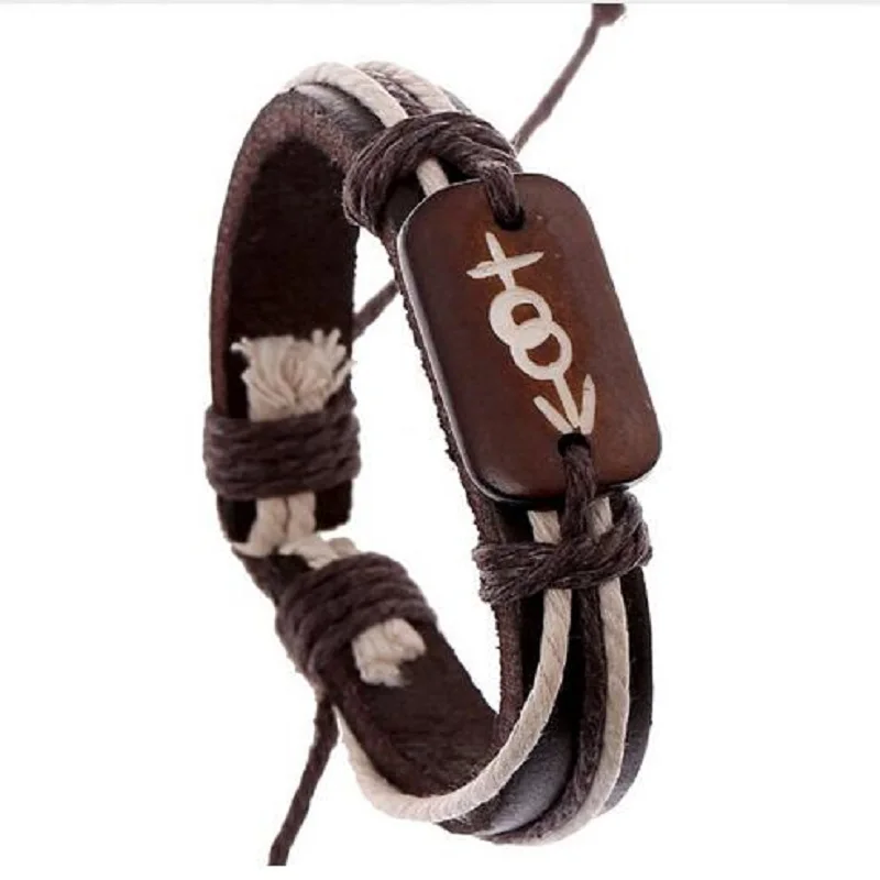 Pulseiras Vintage 2018 Ethnic Style Genuine Leather Bracelet Gender Sex