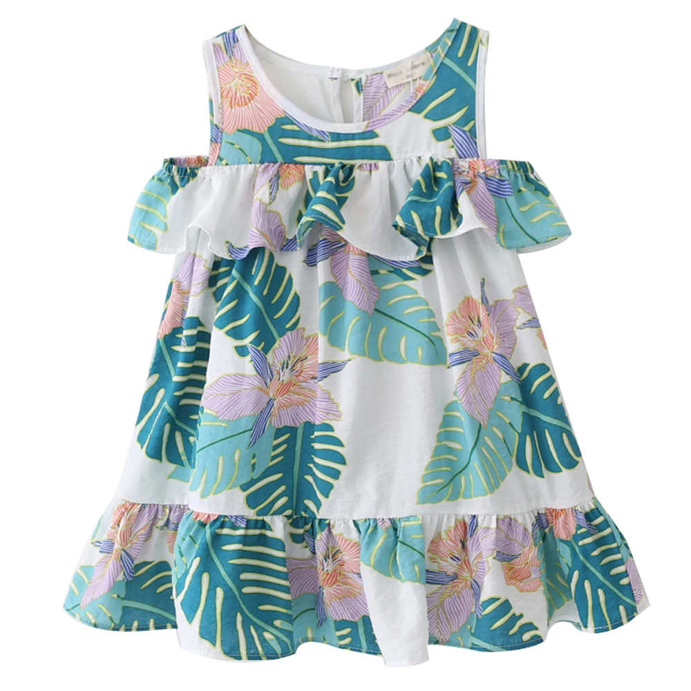 Children Dress Girls Summer Floral Party Dresses Ruffles Beach Casual ...