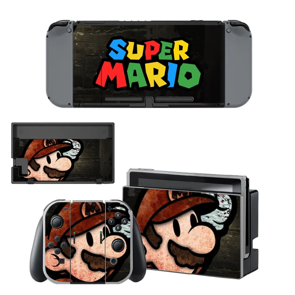 Super Mario Skin Sticker for Nintendo Switch Console Joy-Con Dock ...
