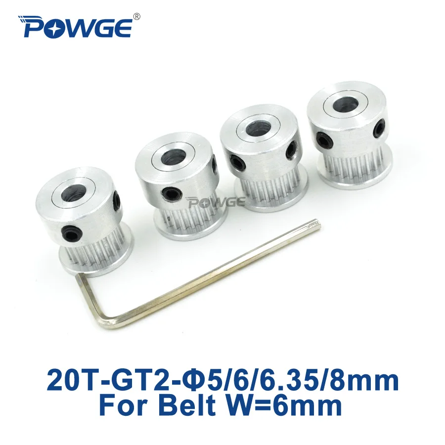 POWGE-20-Teeth-2GT-2M-Synchronous-Pulley-Bore-5-6-6-35-8mm-for-width ...