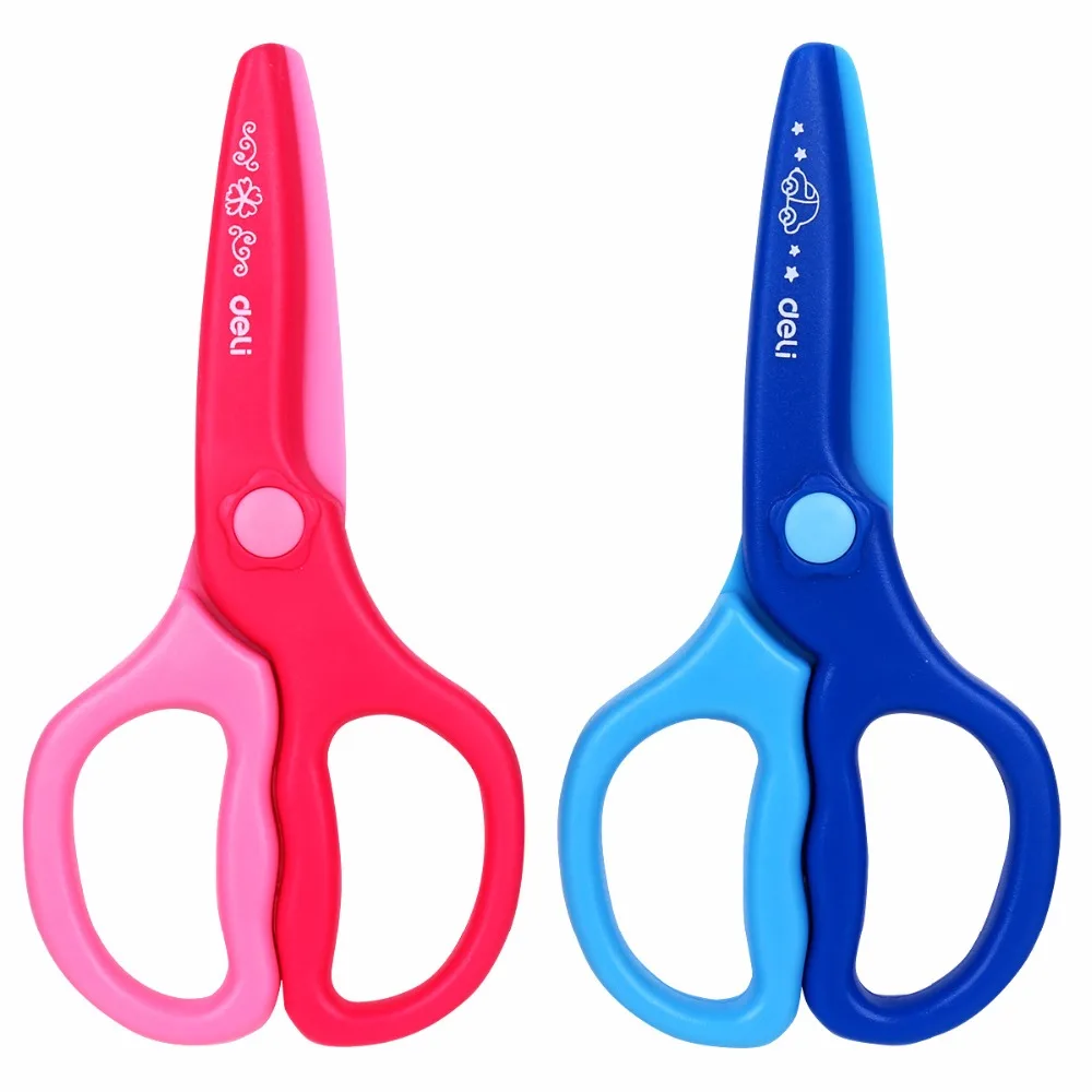 New 1 Pcs 120mm Mini Safety Round Head Plastic Scissors Student Kids ...