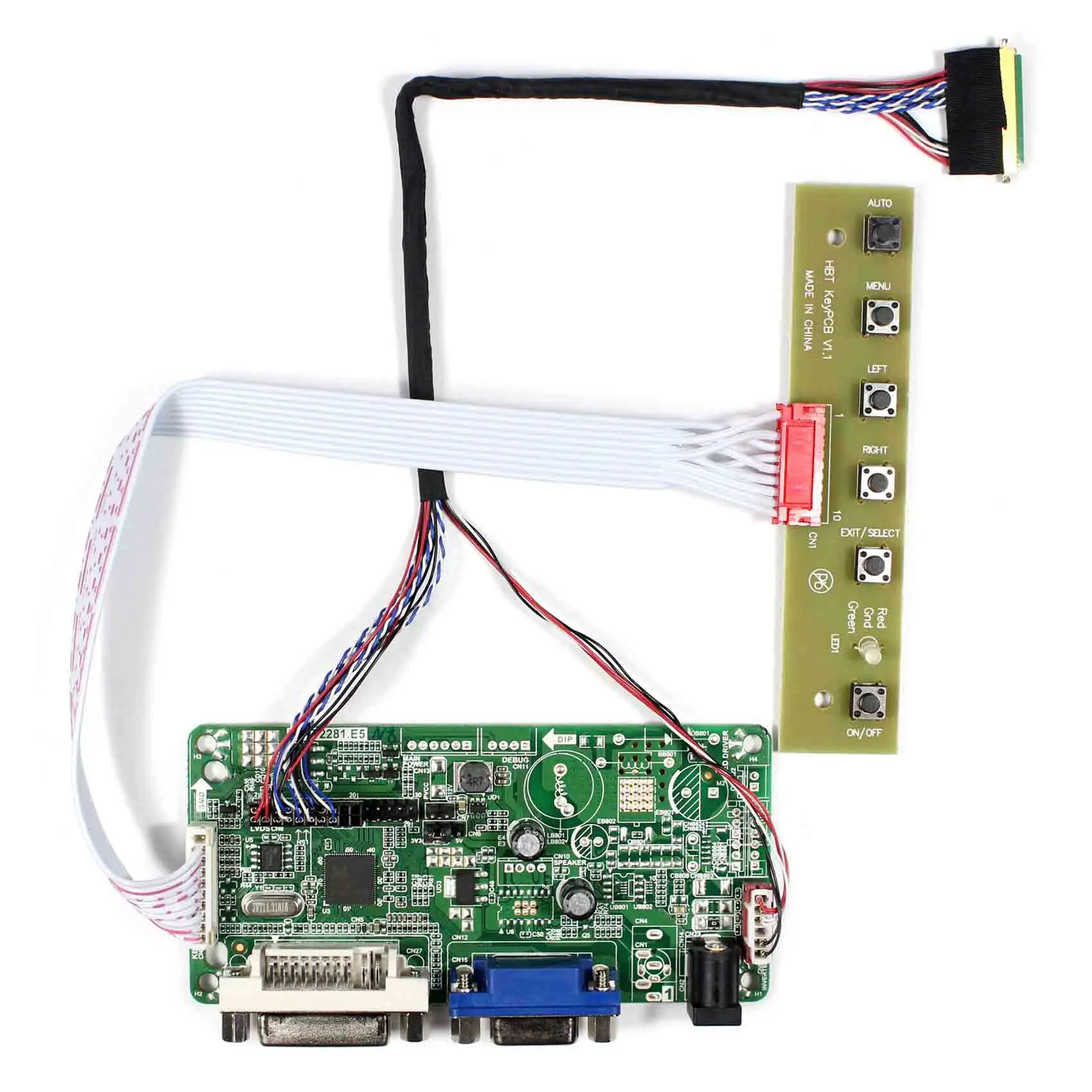 Placa de controlador lcd dvi vga, rt2281, funciona para painel lcd 10.1 polegadas b101ew05 ...