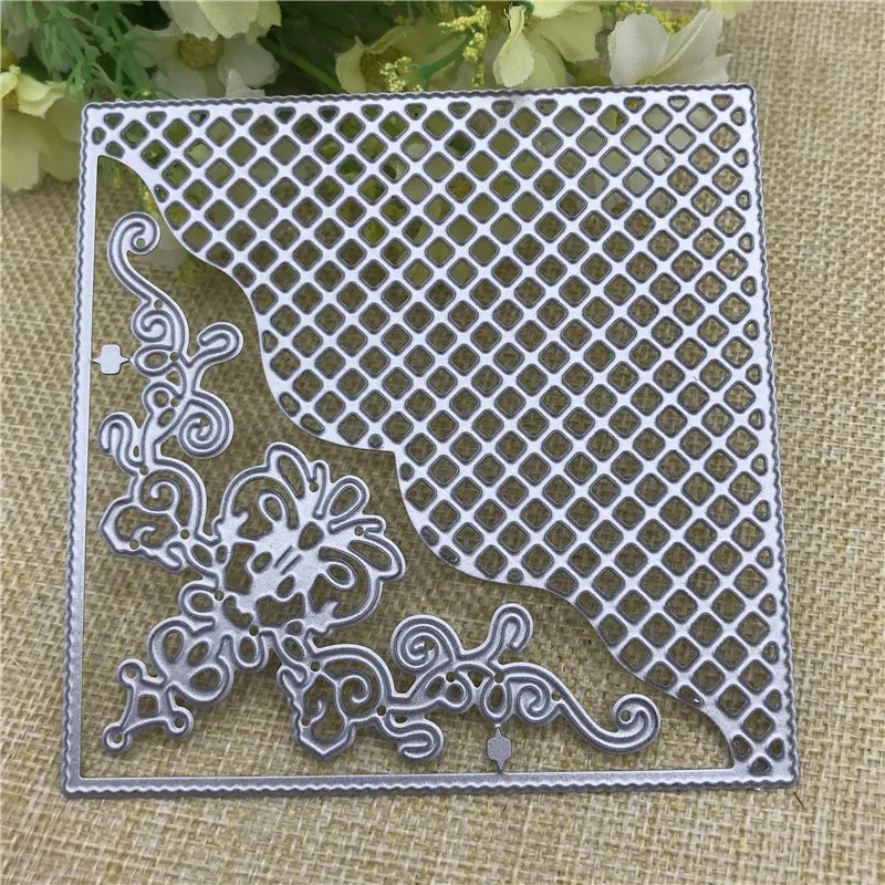 Grid Background Square Frame Metal Cutting Dies Stencils for DIY ...