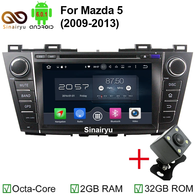 Sinairyu 8" Hd Octa Core Android 6.0 Car Dvd Player For Mazda5 Mazda 5 ...