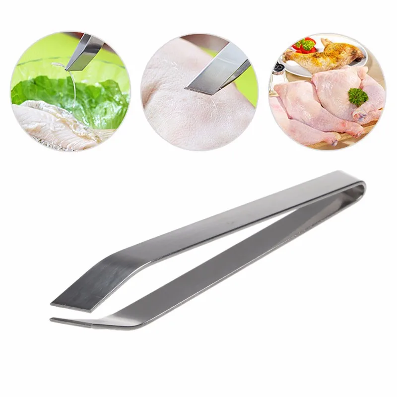 12cm Stainless Steel Fish Bone Vegetable Peeling Tweezer Remover Pincer ...