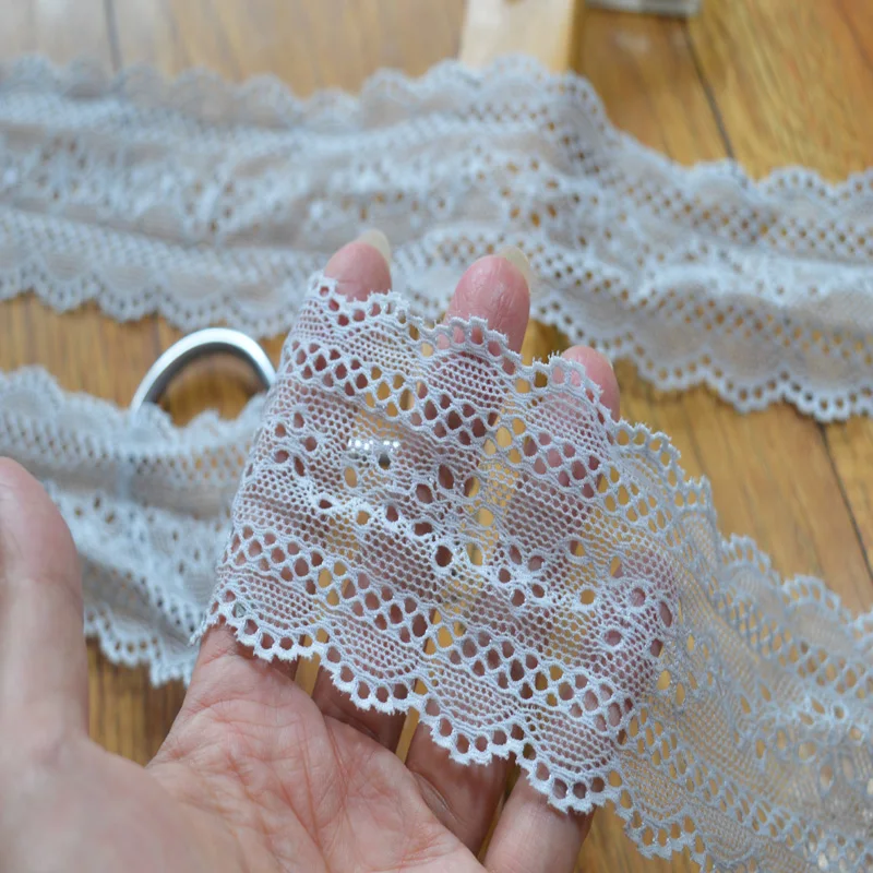 6CM(7yds/lot)gray gauze flower Elastic Lace Fabric,Sewing Trim Wedding ...