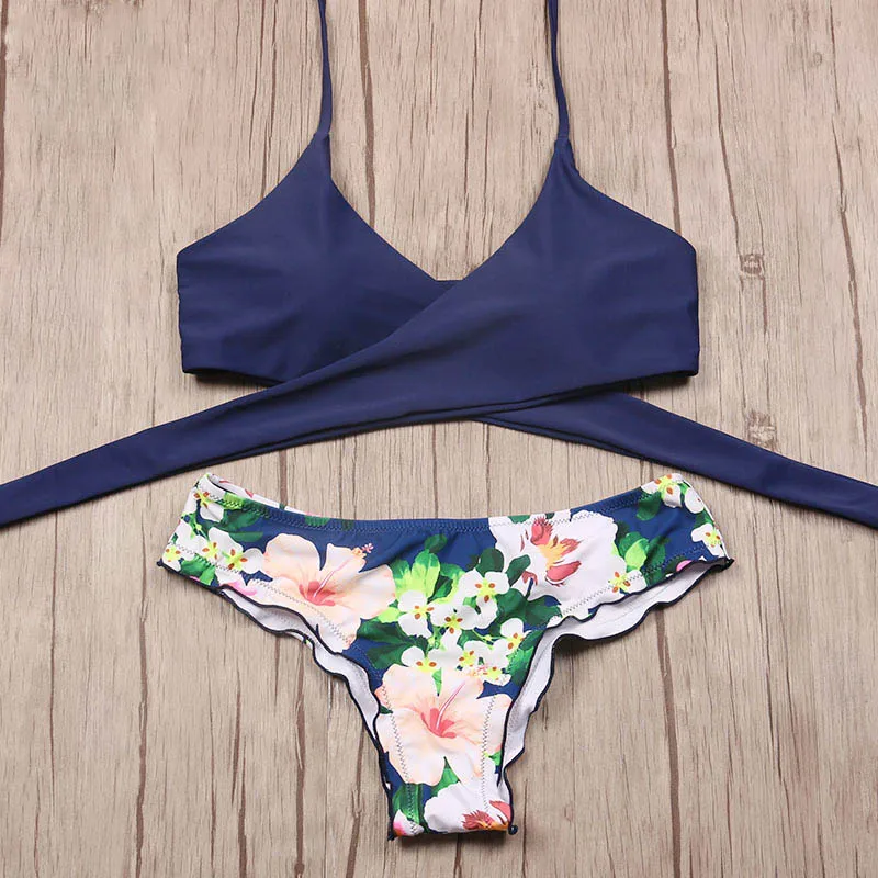 Samegame Sexy 2019 New Brazilian Bikinis Swimwear Women Swimsuit Push Up Bikini Set Halter Top