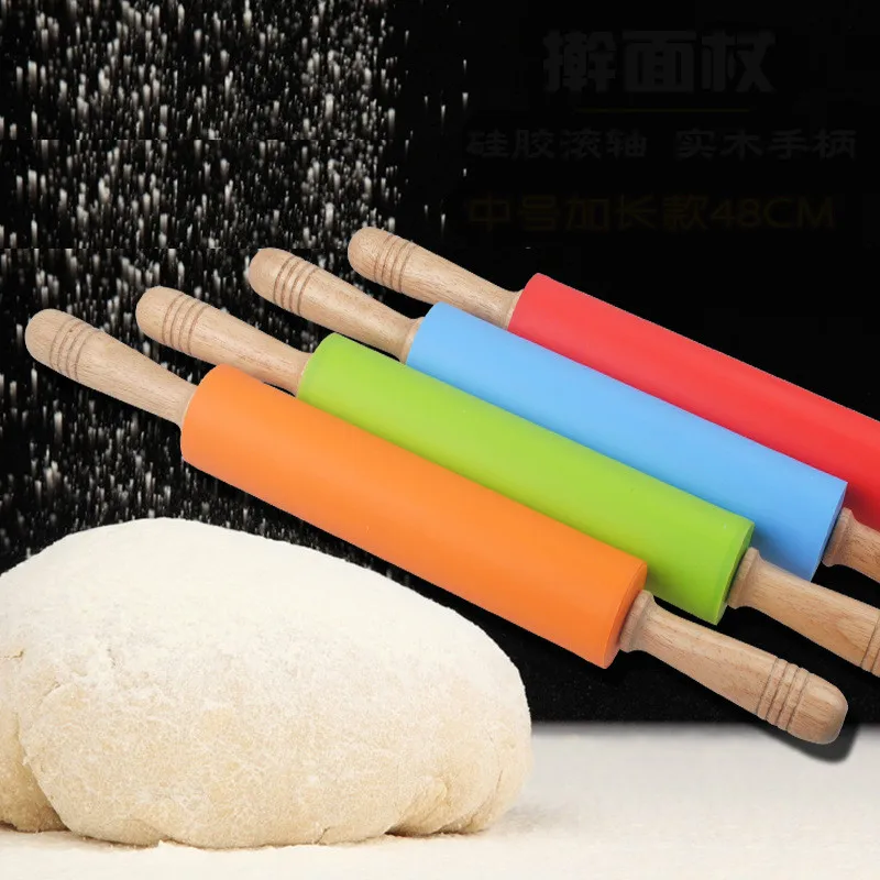 3 Sizes Colorful Silicone Rolling Pins Dough Pastry Roller Wooden ... 3 Sizes Colorful Silicone Rolling Pins Dough Pastry Roller Wooden ...