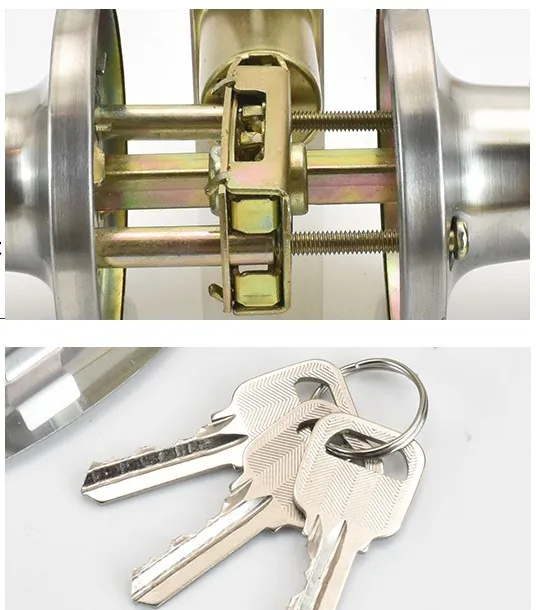 Serrure - barillet,Boutons de porte à boule ronde en acier inoxydable ...