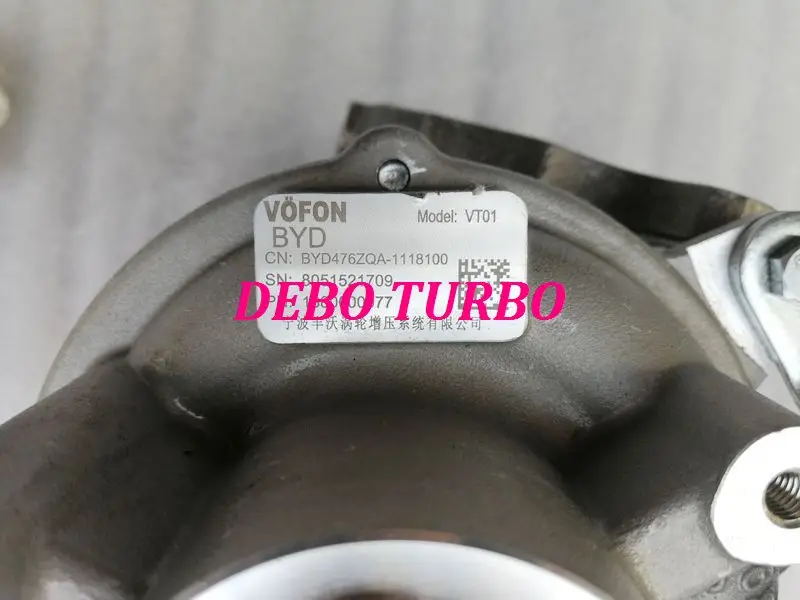 Подлинный VOFON VT01 BYD476ZQA-1118100 1380000077 Турбокомпрессор для ...