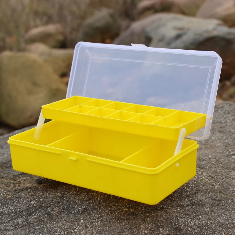 Sougayilang 21*10*5.5cm 2 Layers Thick ABS Plastic Fishing Box Minnow ...