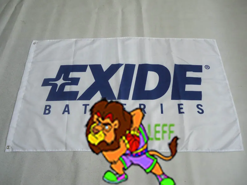 exide batteries racing flag,90*150CM polyester Exide banner 100% ...